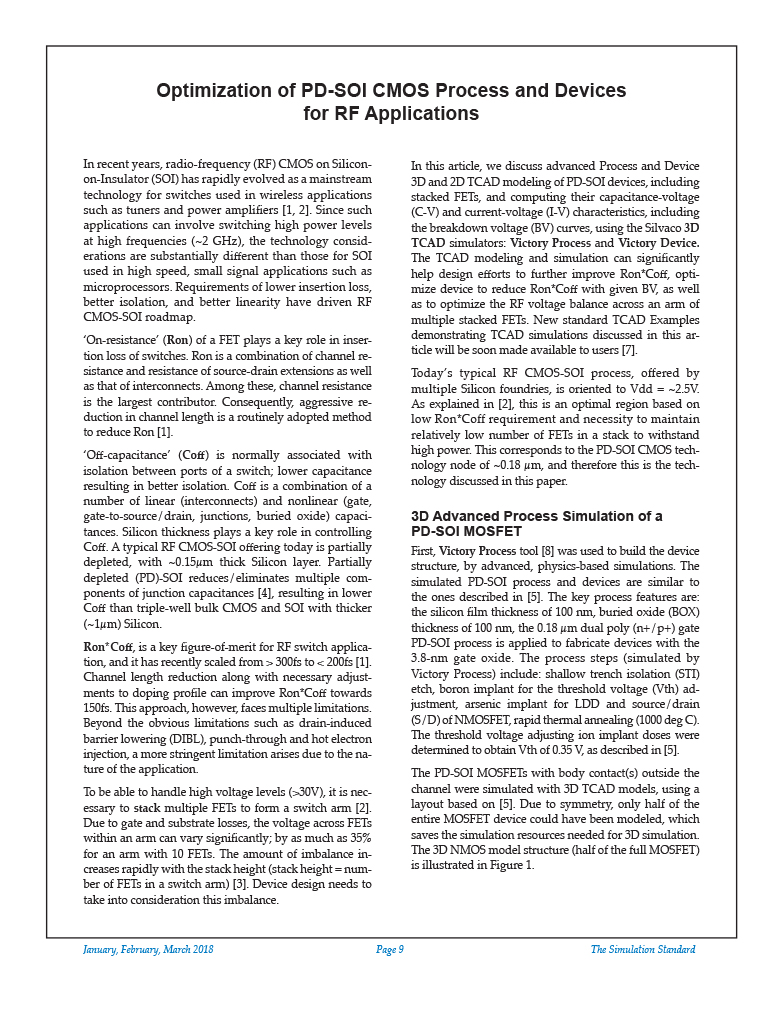 Optimization of PD-SOI CMOS Process and Devices for RF Applications ...