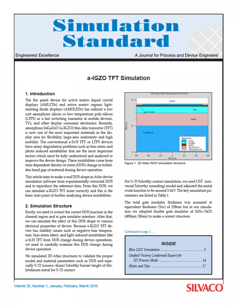 a-IGZO TFT Simulation - Silvaco
