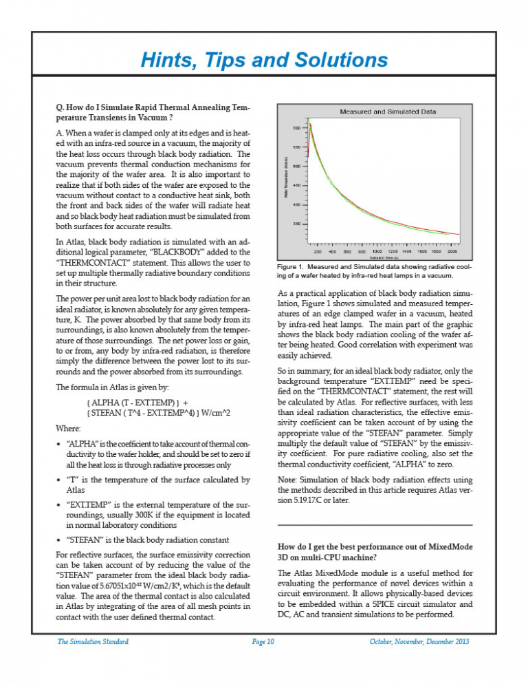 Hints, Tips, and Solutions - Simulate Rapid Thermal Annealing ...