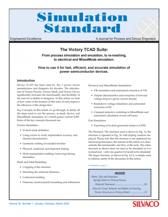 Victory TCAD Suite: How to use it for fast, efficient, and accurate ...