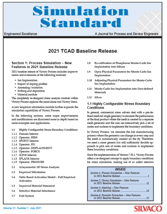 2021 TCAD Baseline Release - Silvaco