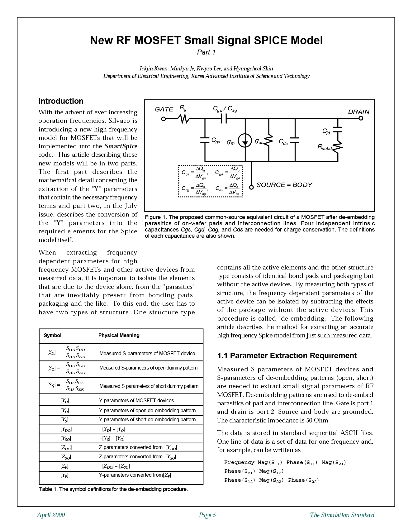 New Rf Mosfet Small Signal Spice Model Silvaco