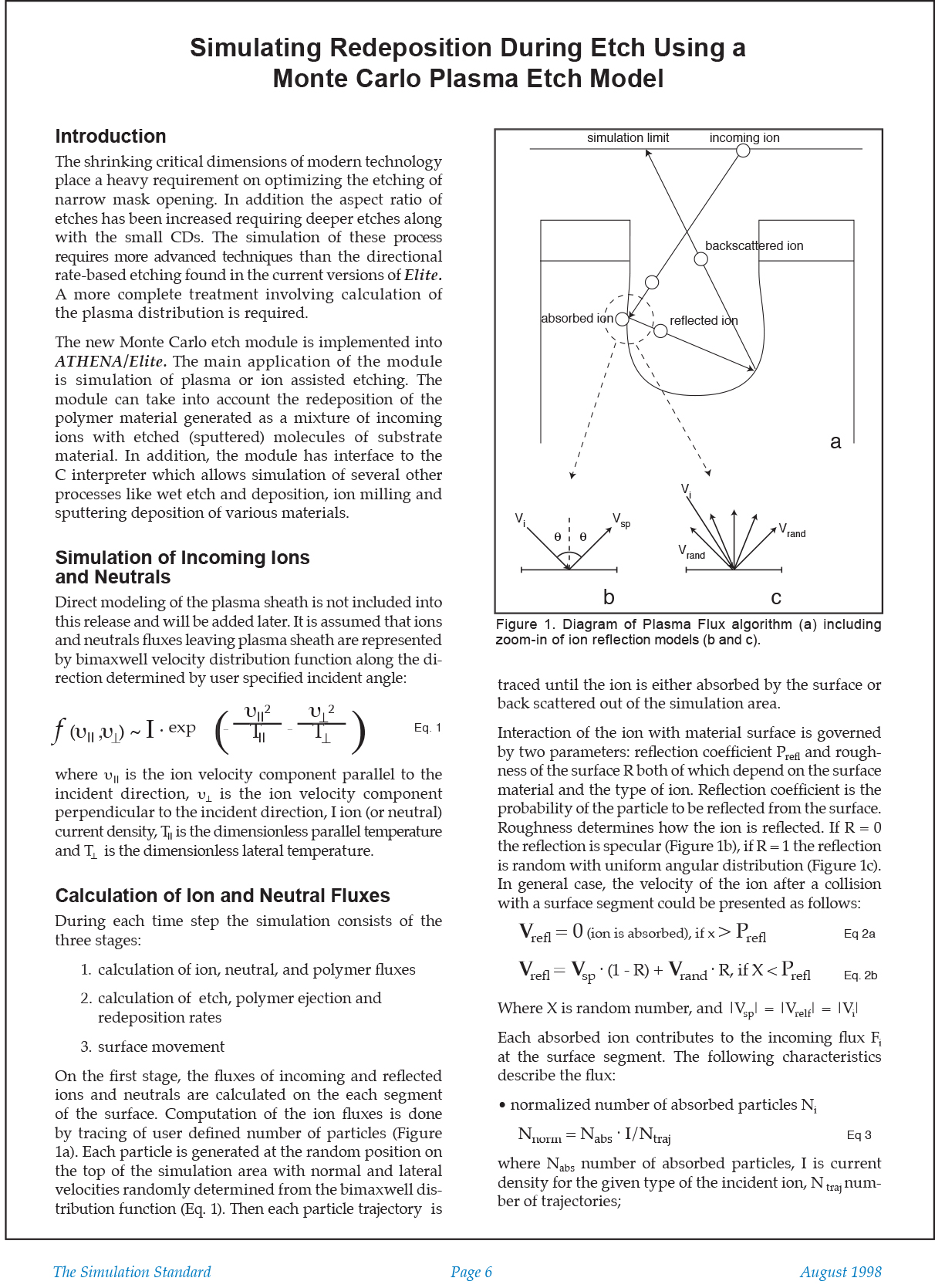 Simulating Redeposition During Etch Using a Monte Carlo Plasma Etch ...