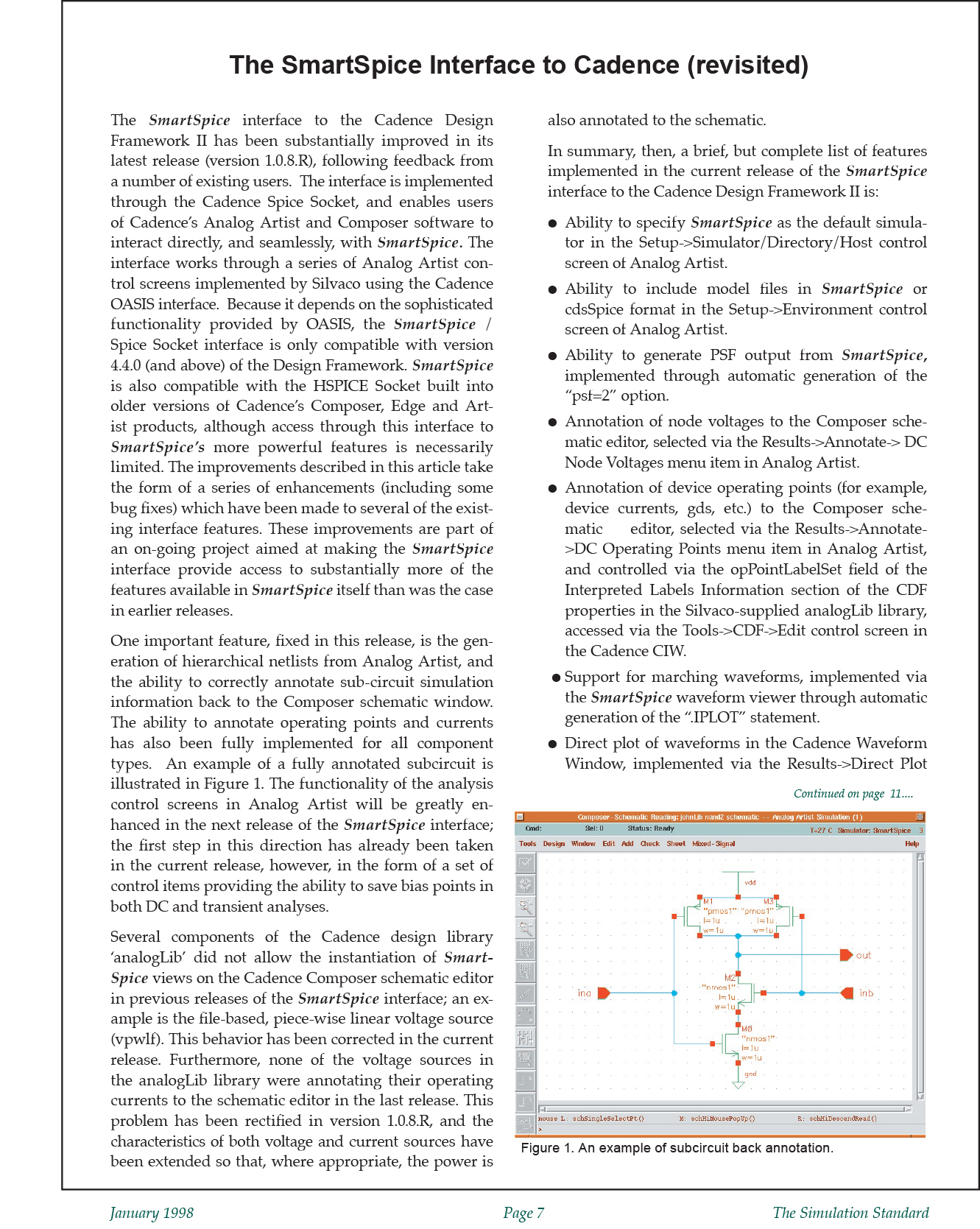 The SmartSpice Interface to Cadence (revisited) - Silvaco