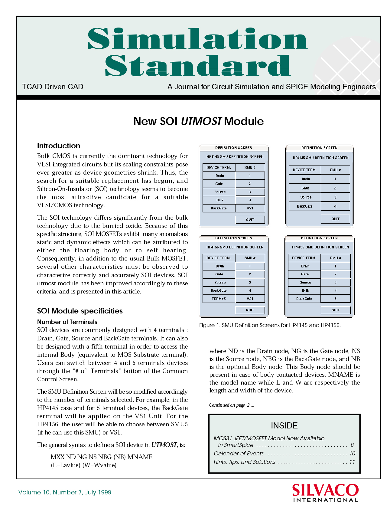 New SOI UTMOST Module - Silvaco
