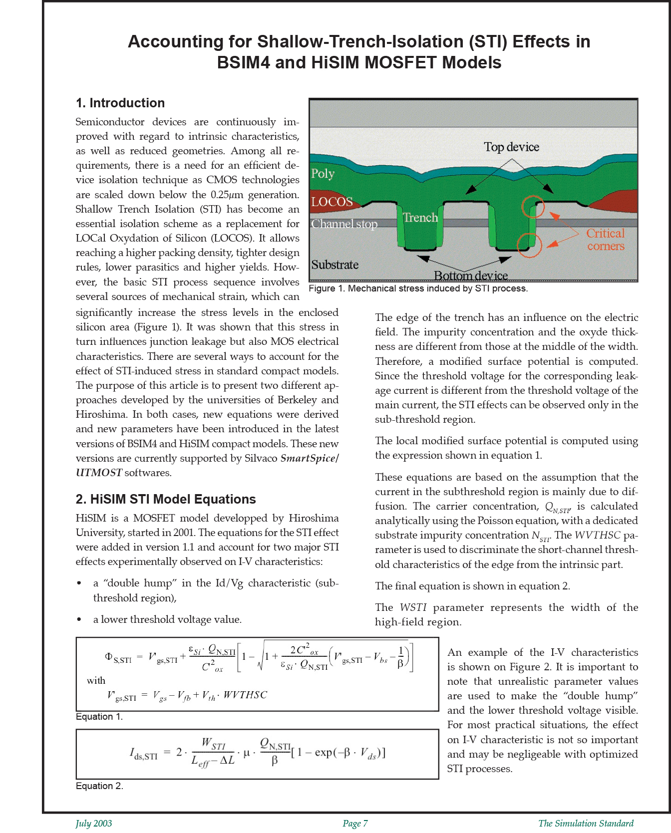 Shallow-Trench-Isolation (STI) Effects in BSIM4 and HiSIM MOSFET Models ...