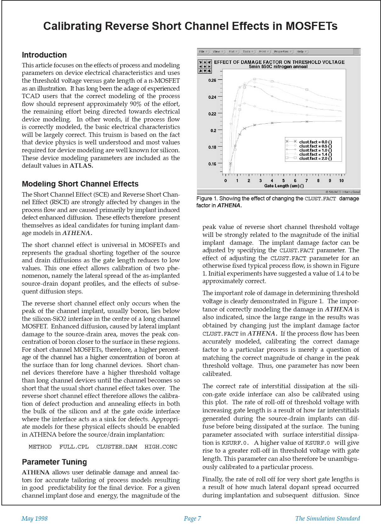 Calibrating Reverse Short Channel Effects in MOSFETs - Silvaco